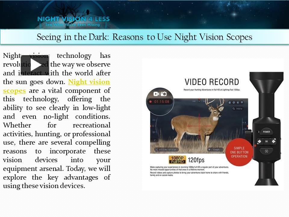 Seeing in the Dark: Reasons to Use Night Vision Scopes presentation ...