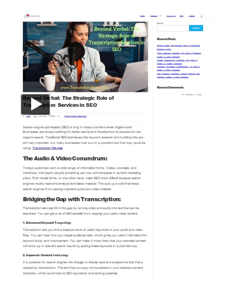 PPT – Beyond Verbal: The Strategic Role of Transcription Services in ...