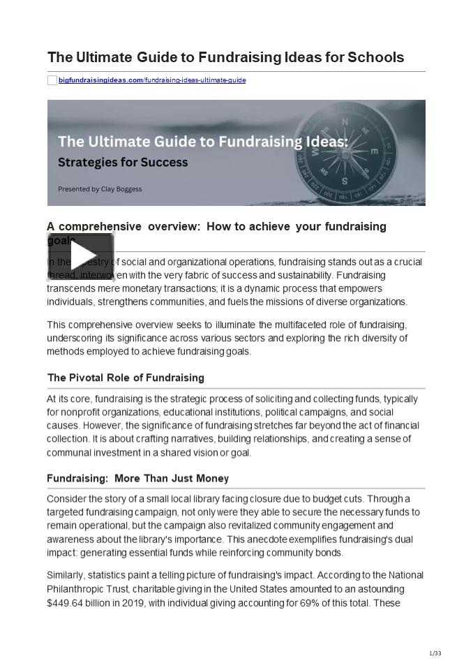 The Ultimate Guide to Fundraising Ideas for Schools presentation | free ...