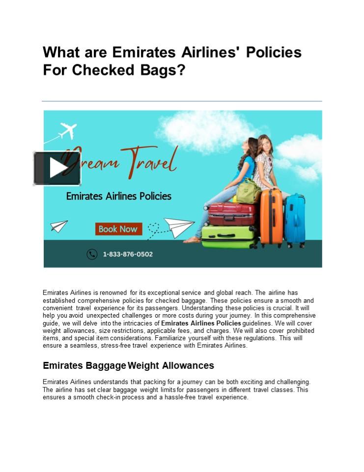 What are Emirates Airlines' Policies For Checked Bags? presentation ...