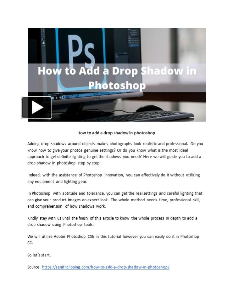 How to add a drop shadow in photoshop presentation | free to download