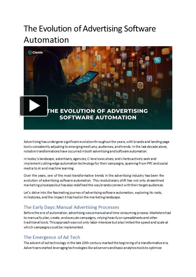 The Evolution of Advertising Software Automation presentation | free to ...