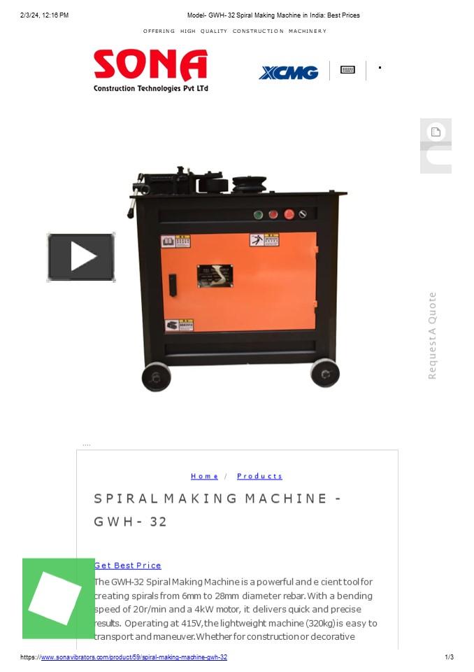 PPT – Best Spiral Making Machine price in India: GWH- 32 PowerPoint ...