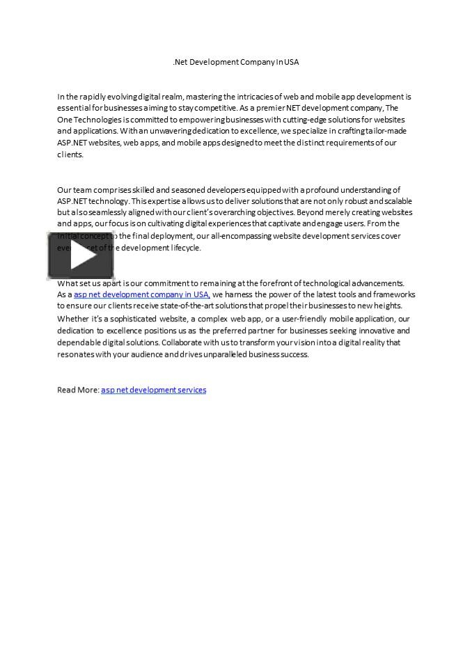 PPT – .Net Development Company In USA PowerPoint presentation | free to ...