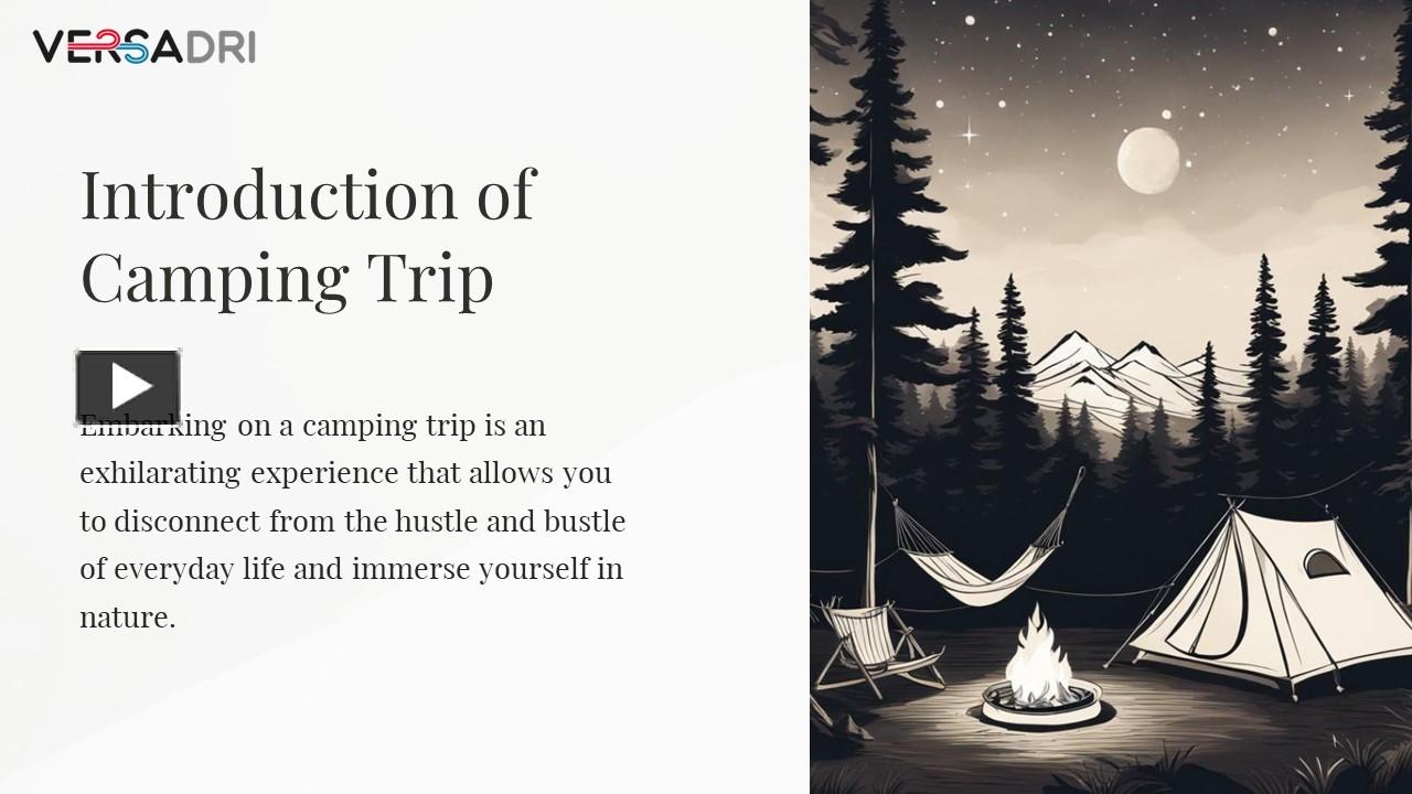 Introduction of Camping Trip And Important Gears presentation | free to ...