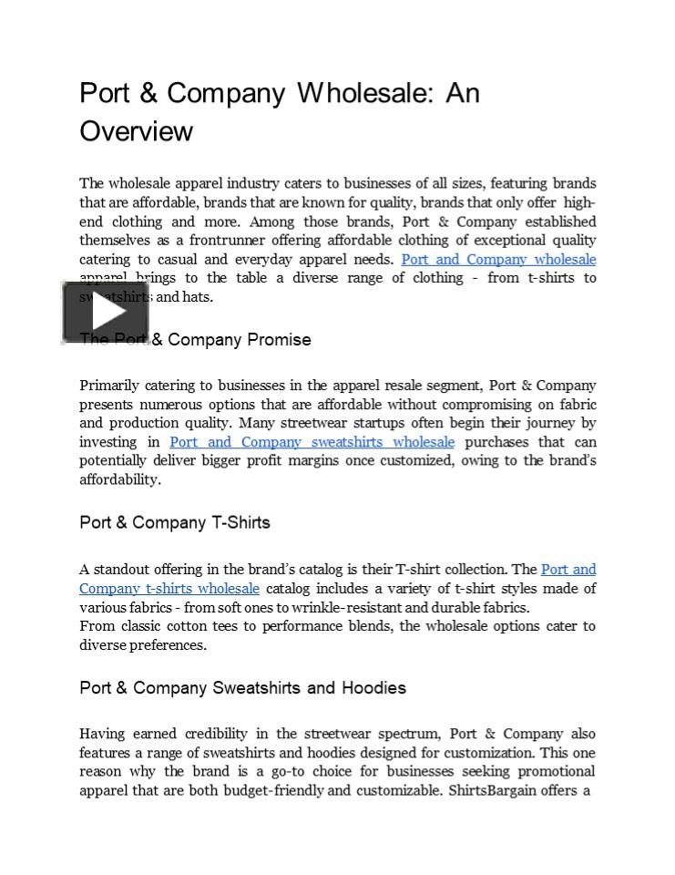 PPT – Port & Company Wholesale: An Overview PowerPoint presentation ...