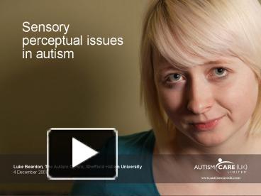 Luke Beardon, The Autism Centre, Sheffield Hallam University ...