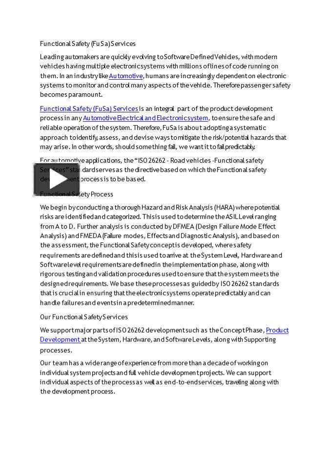 Functional Safety FuSa Services in India, USA, Europe presentation ...