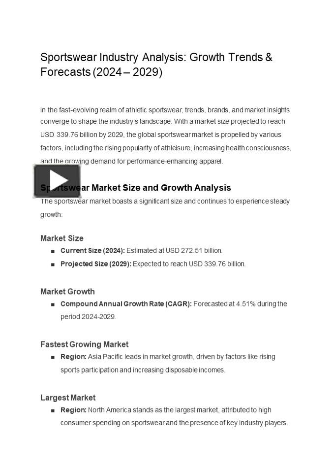 PPT – Charting Future Trajectories: Sportswear Sector Insights (2024 ...