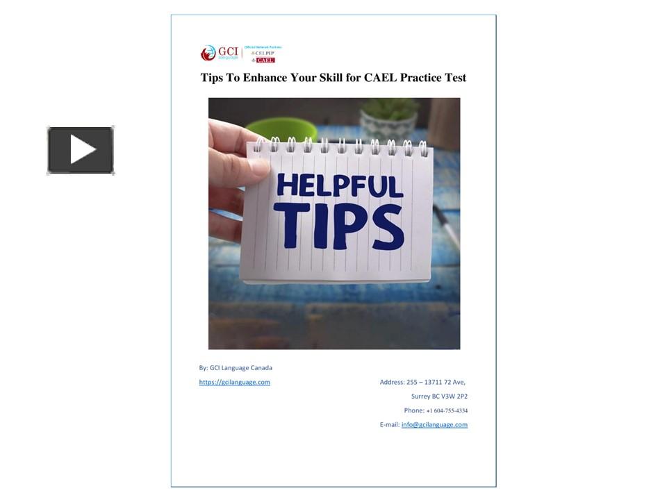 PPT – Tips To Enhance Your Skill for CAEL Practice Test PowerPoint ...