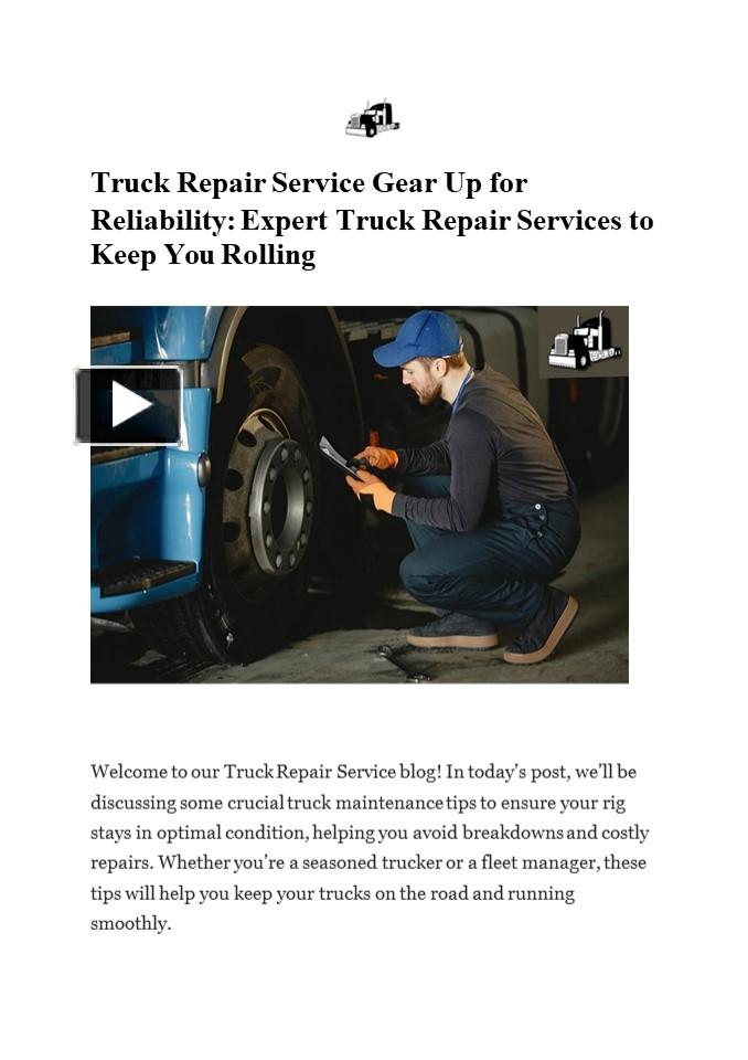PPT – Truck Repair Service Gear Up for Reliability: Expert Truck Repair ...
