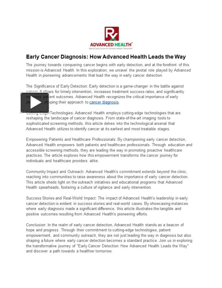 PPT – Cancer Diagnosis PowerPoint presentation | free to download - id ...