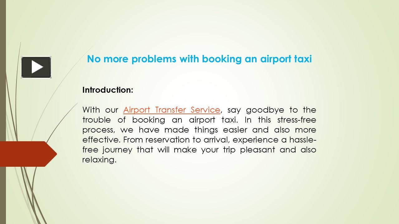 No more problems with booking an airport taxi presentation | free to ...