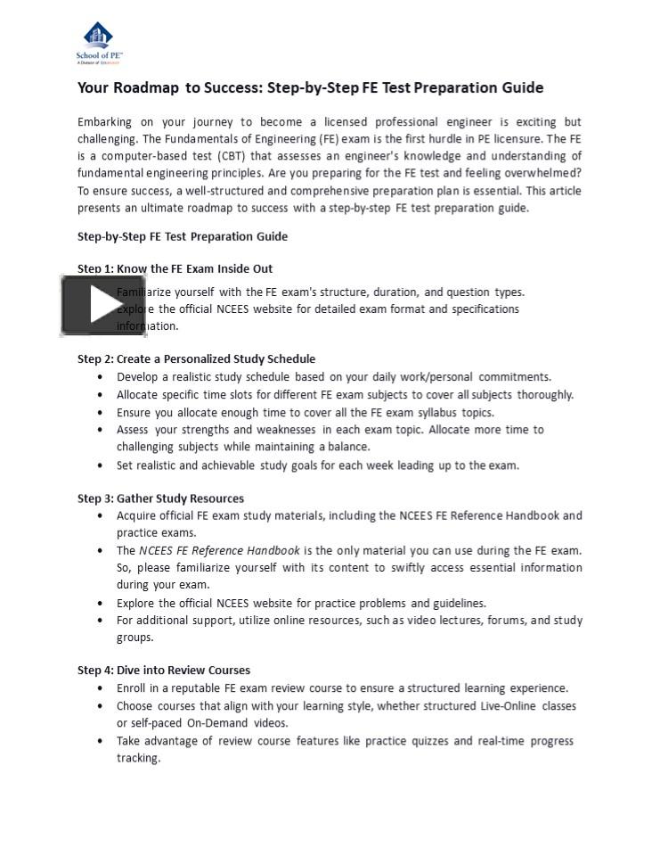 PPT – Your Roadmap to Success: Step-by-Step FE Test Preparation Guide ...