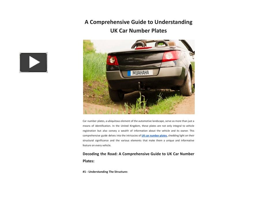 PPT – A Comprehensive Guide to Understanding UK Car Number Plates - Car ...