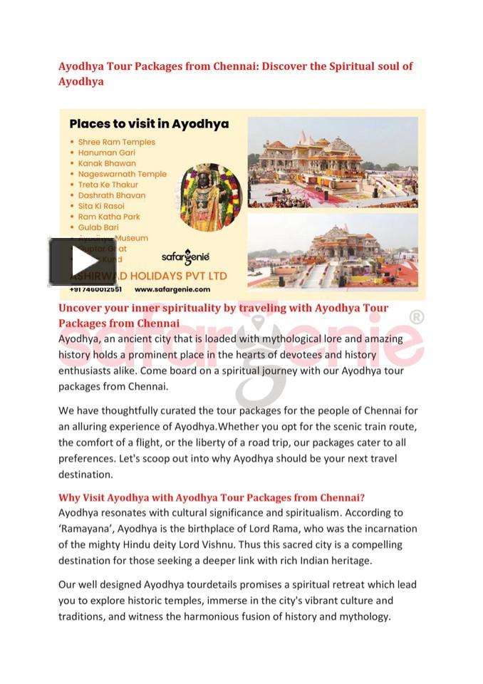 PPT – Ayodhya Tour Packages from Chennai: Discover the Spiritual soul ...