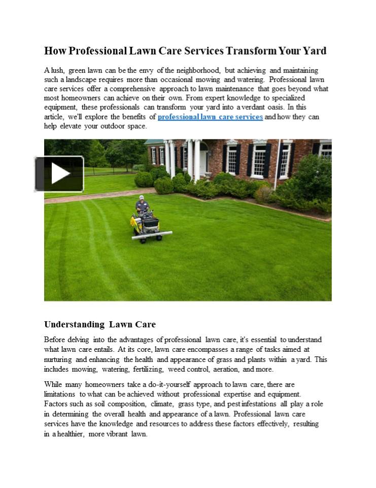 PPT – How Professional Lawn Care Services Transform Your Yard ...