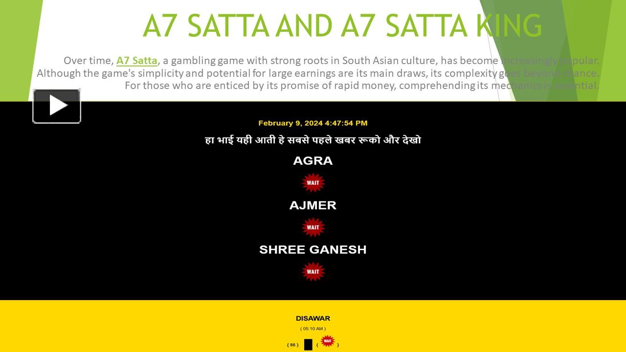 PPT – Indian famous gambling game A7 Satta King PowerPoint presentation ...