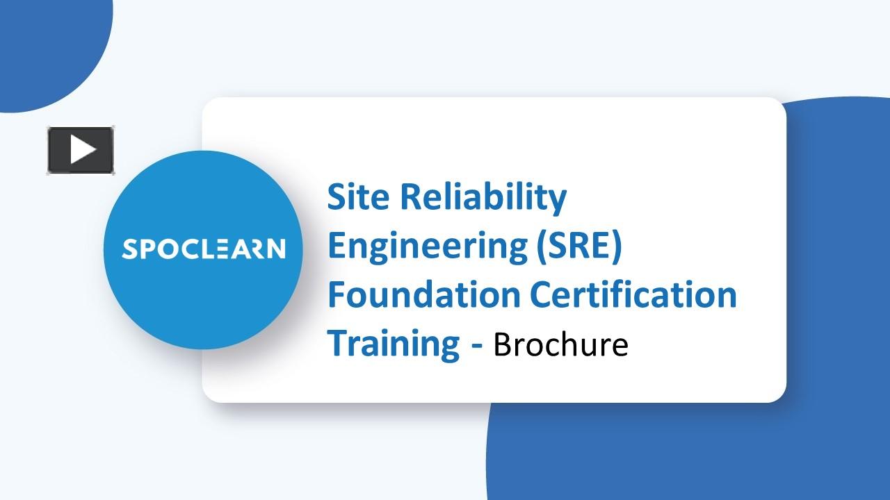 SRE Certification in Germany - Spoclearn presentation | free to download