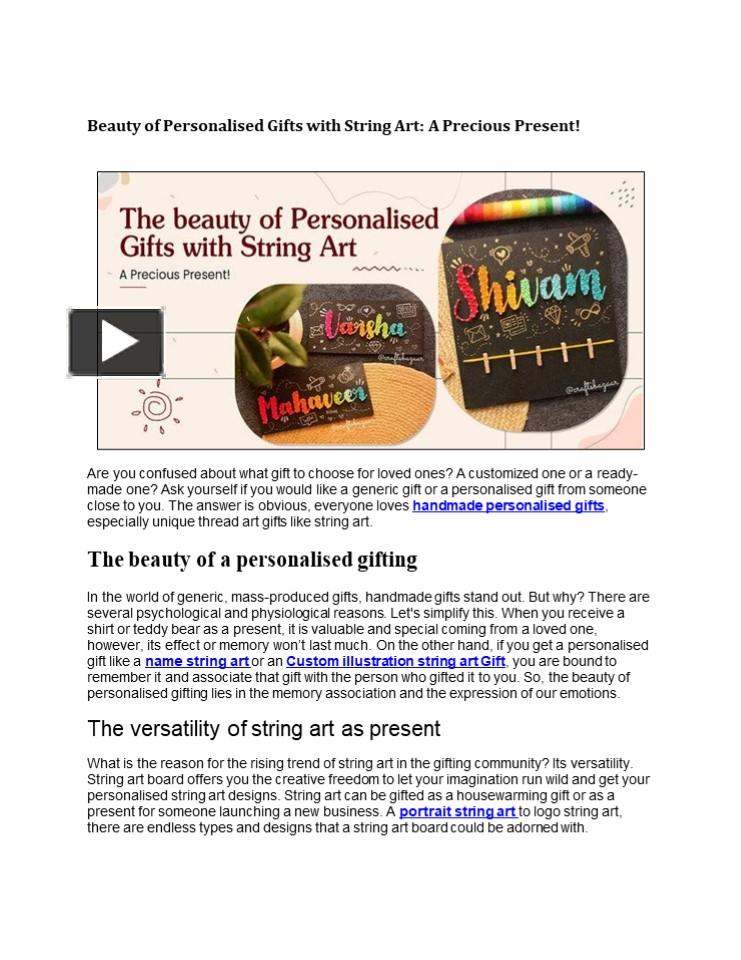 PPT – Beauty Of Personalised Gifts With String Art: A Precious Present ...
