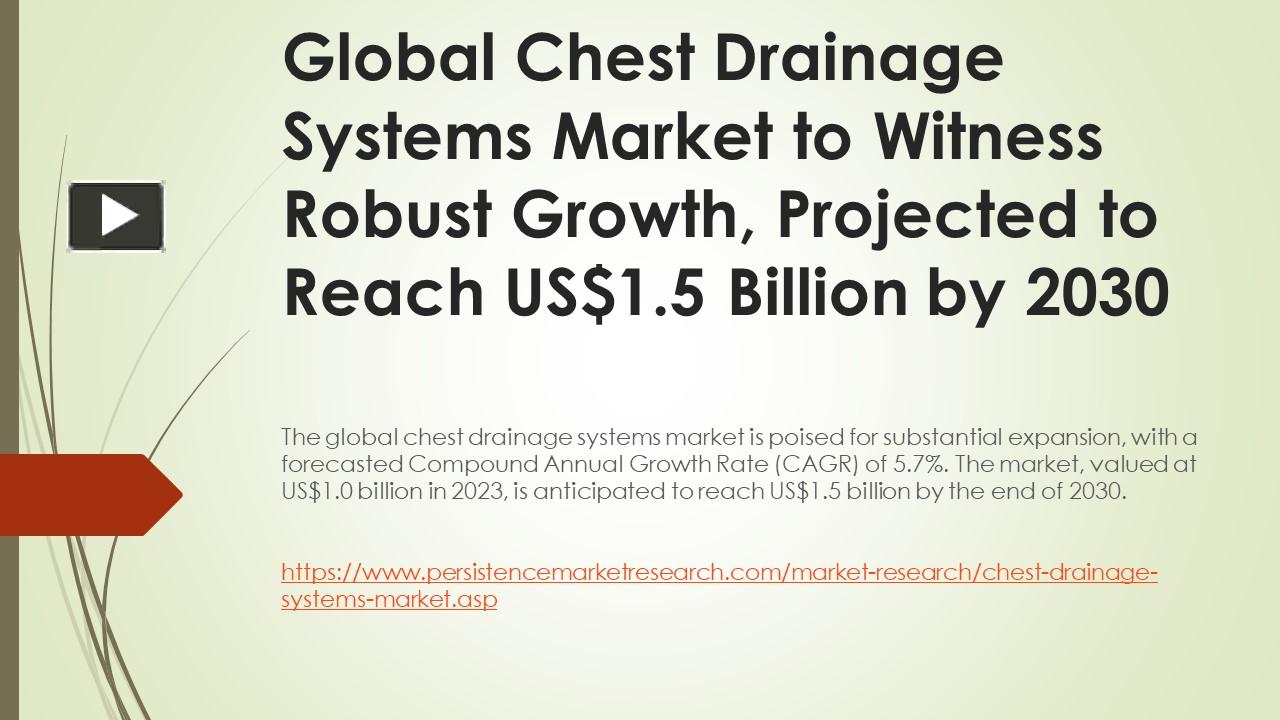 Chest Drainage Systems Market to Witness Robust Growth presentation ...