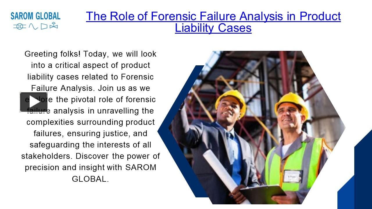 PPT – The Role of Forensic Failure Analysis in Product Liability Cases ...