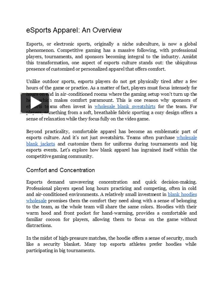 PPT – eSports Apparel: An Overview PowerPoint presentation | free to ...