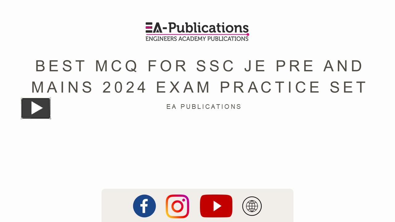 PPT – Best MCQ for SSC JE Pre and Mains 2024 Exam Practice Set ...