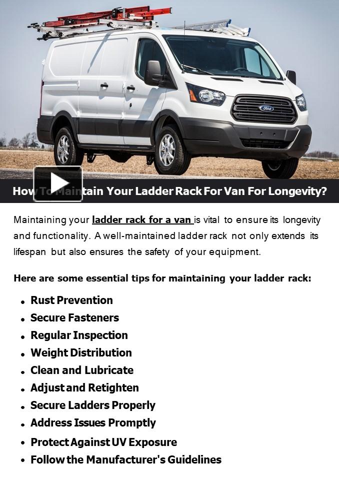 How To Maintain Your Ladder Rack For Van For Longevity? presentation ...