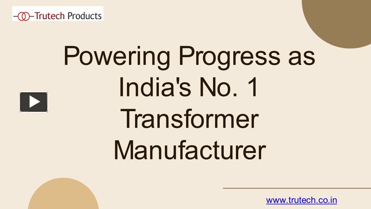 PPT – Powering Progress as India's No. 1 Transformer Manufacturer ...