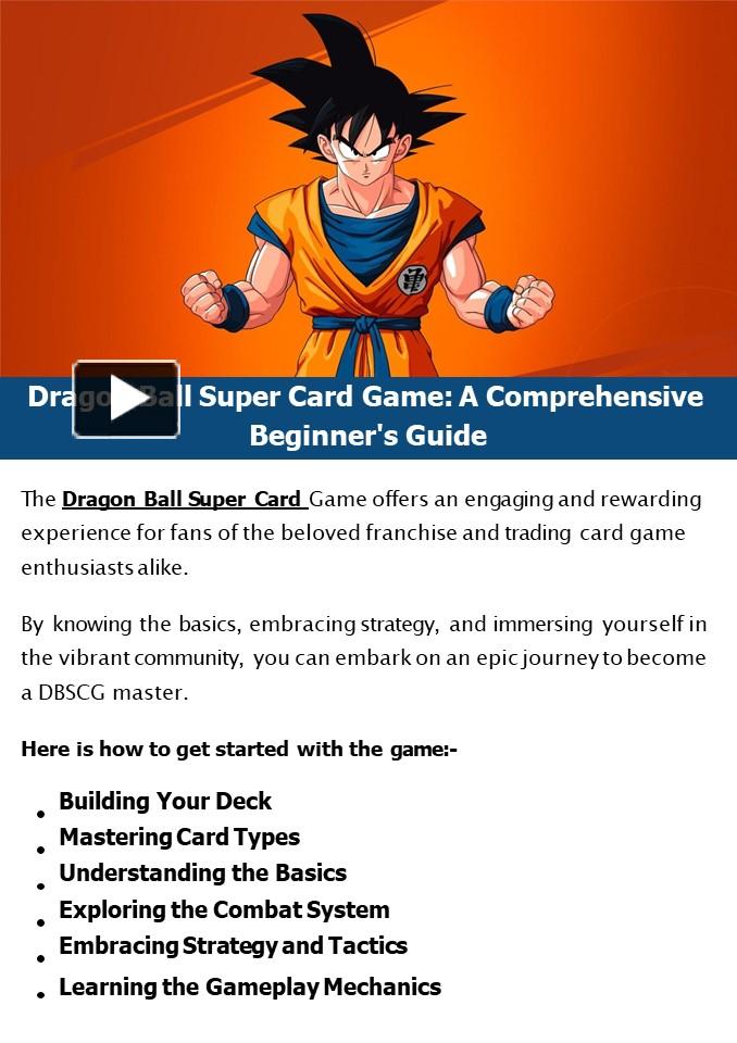 Dragon Ball Super Card Game: A Comprehensive Beginner's Guide ...