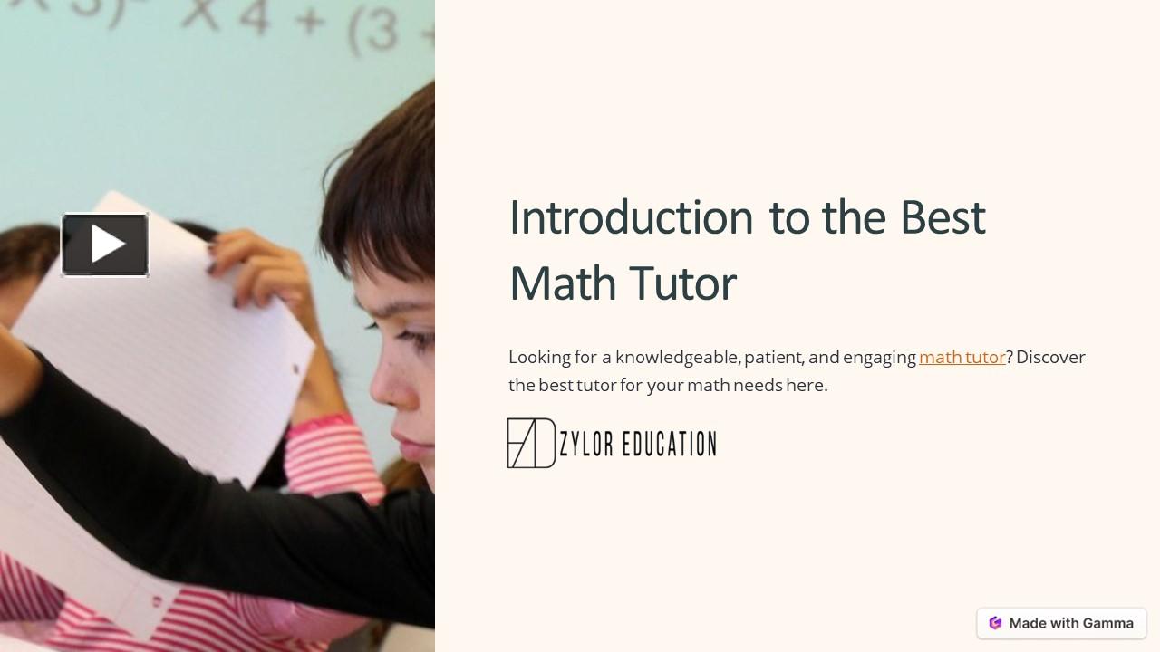 PPT – The Best Math Tutor: Your Key to Mathematical Excellence ...