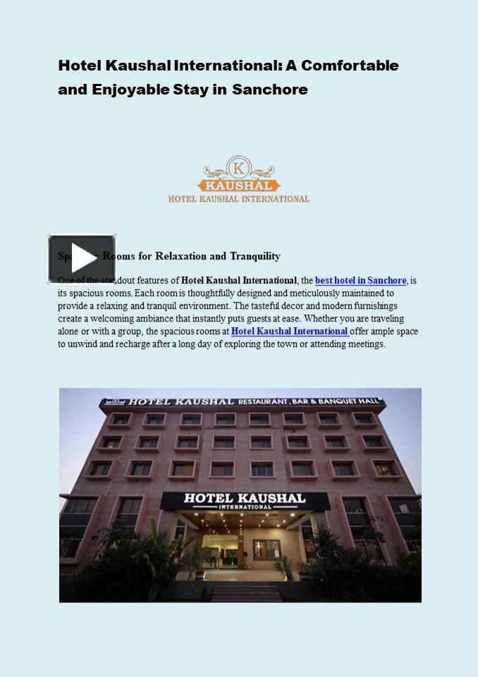 Best Hotel in Sanchore, Rajasthan | Hotel Kaushal International ...