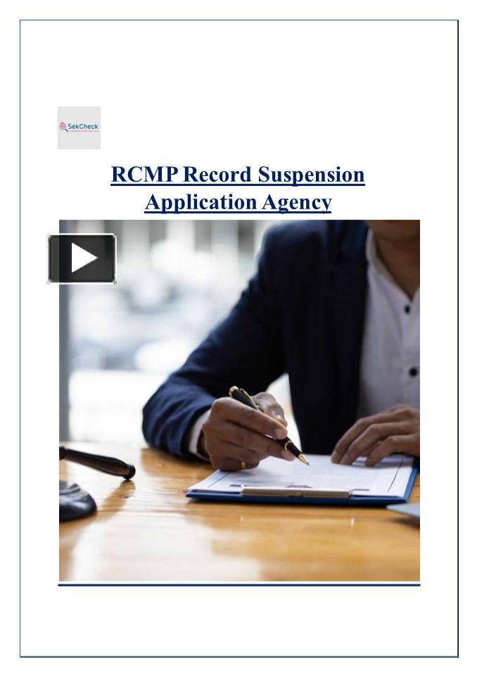 PPT – RCMP Record Suspension Application Agency PowerPoint presentation ...