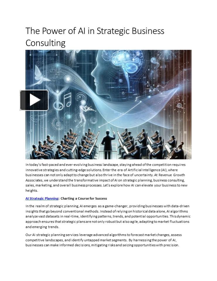 The Power of AI in Strategic Business Consulting presentation | free to ...