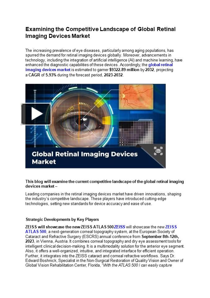 PPT – Examining the Competitive Landscape of Global Retinal Imaging ...