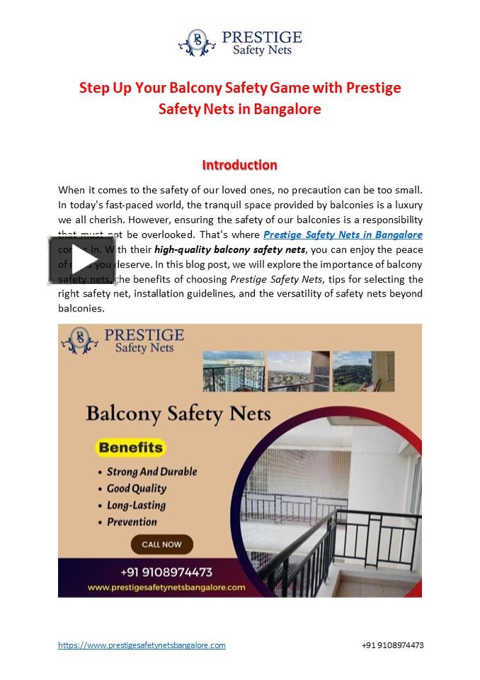 PPT – Step Up Your Balcony Safety Game with Prestige Safety Nets in ...