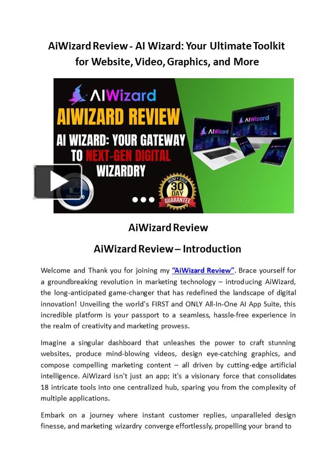 PPT – AiWizard Review - AI Wizard: Your Ultimate Toolkit for Website ...
