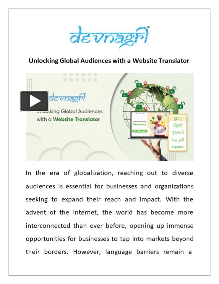 Unlocking Global Audiences with a Website Translator presentation ...