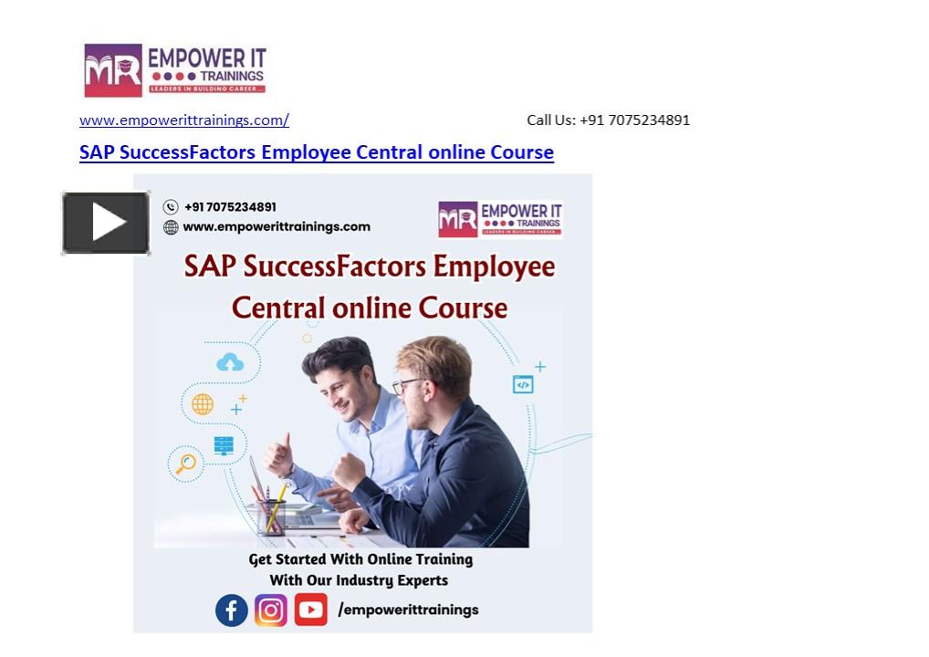 SAP SuccessFactors Employee Central online Course presentation | free ...