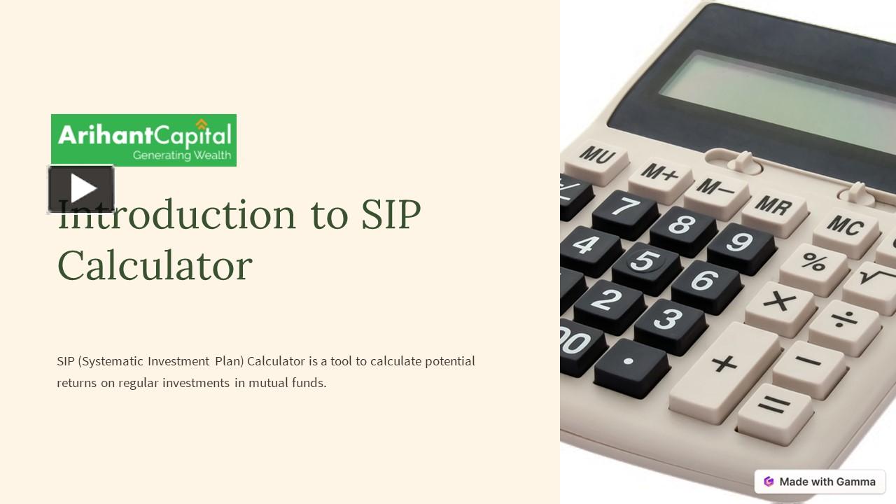 Sip Calculator presentation | free to download