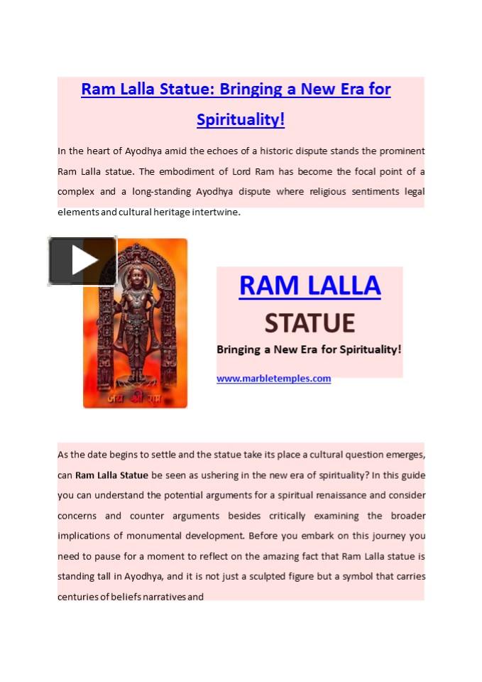 PPT – Ram Lalla Statue: Bringing a New Era for Spirituality PowerPoint ...