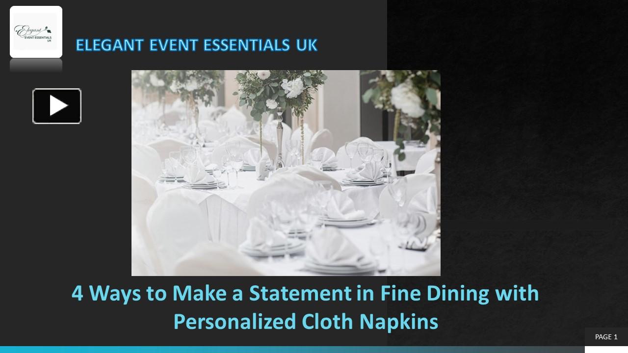 PPT – 4 Ways to Make a Statement in Fine Dining with Personalized Cloth ...