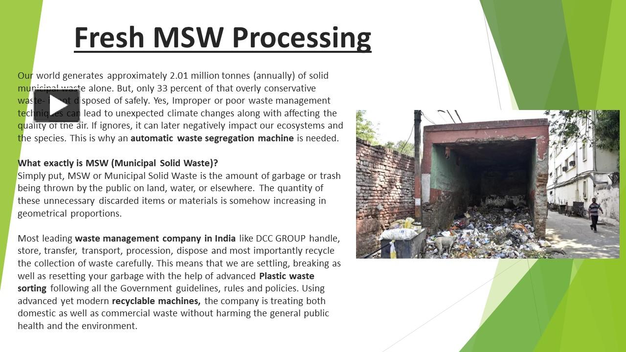 Fresh MSW Processing presentation | free to download