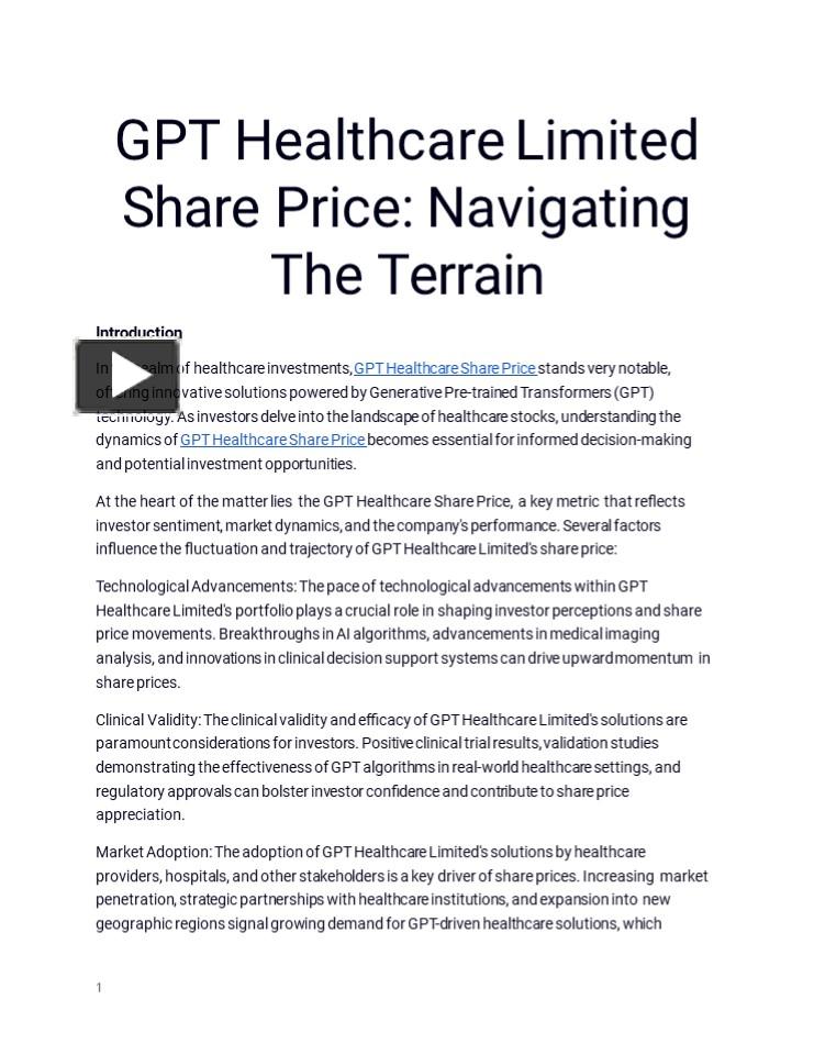 PPT – GPT Healthcare Share Price PowerPoint presentation | free to ...