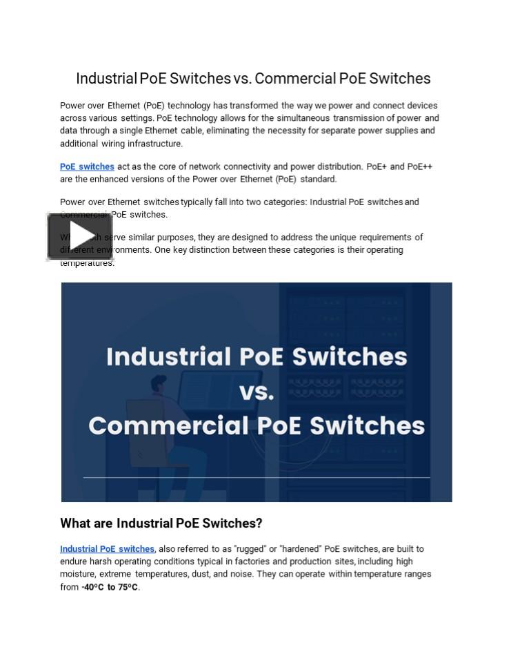 PPT – Industrial PoE Switches vs. Commercial PoE Switches PowerPoint ...