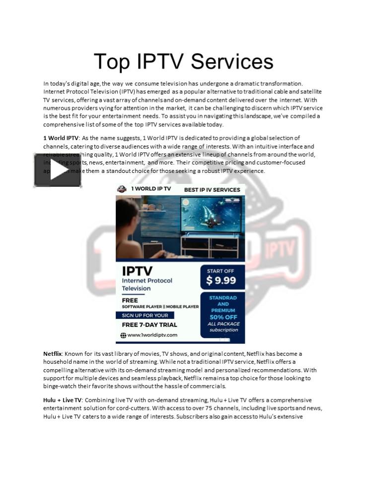 Top IPTV Services presentation | free to download