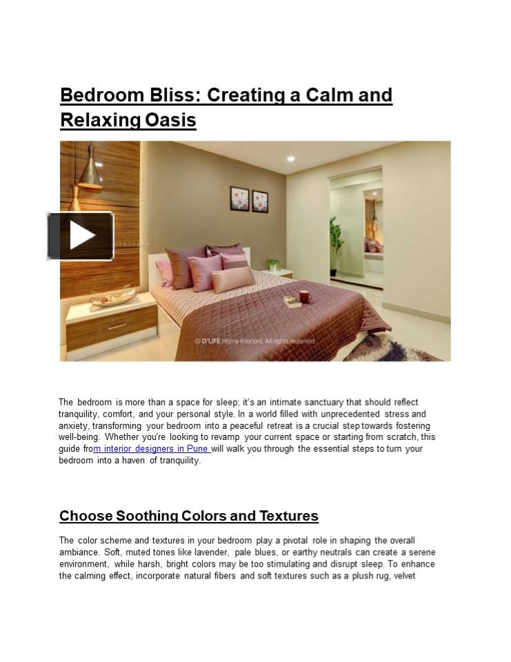 PPT – Bedroom Bliss: Creating a Calm and Relaxing Oasis PowerPoint ...