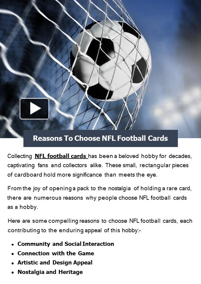 Reasons To Choose NFL Football Cards presentation | free to download