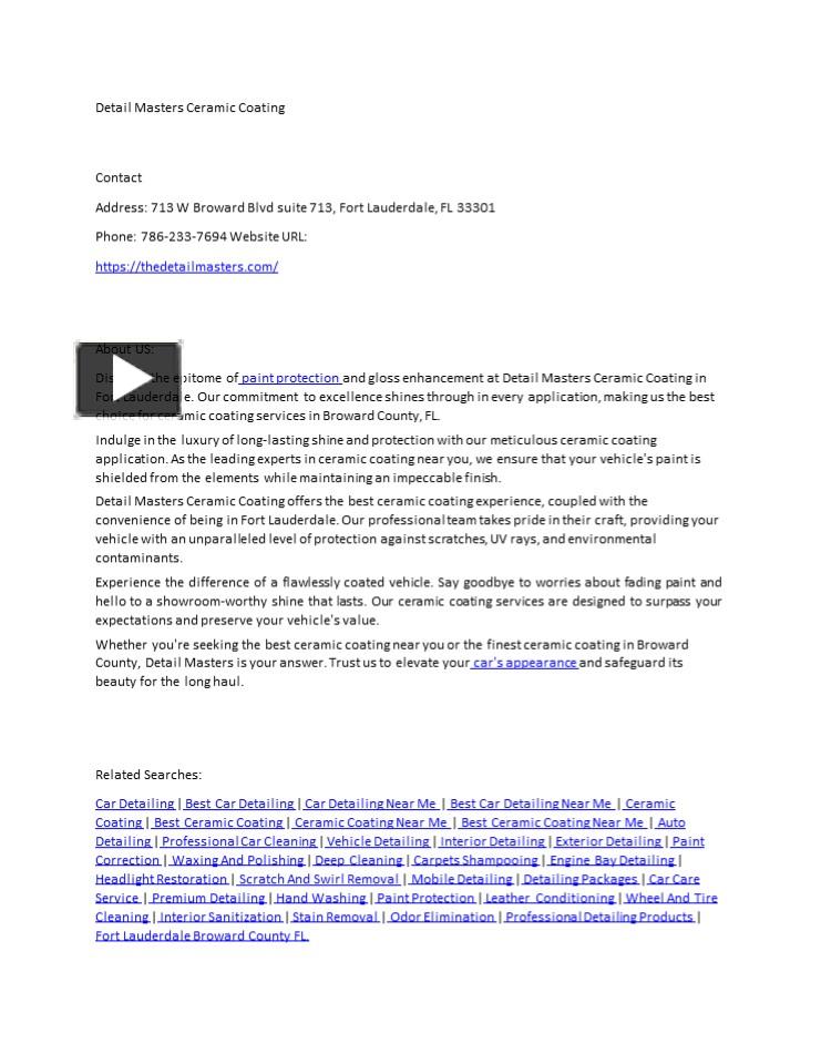 PPT – Detail Masters Ceramic Coating PowerPoint presentation | free to ...